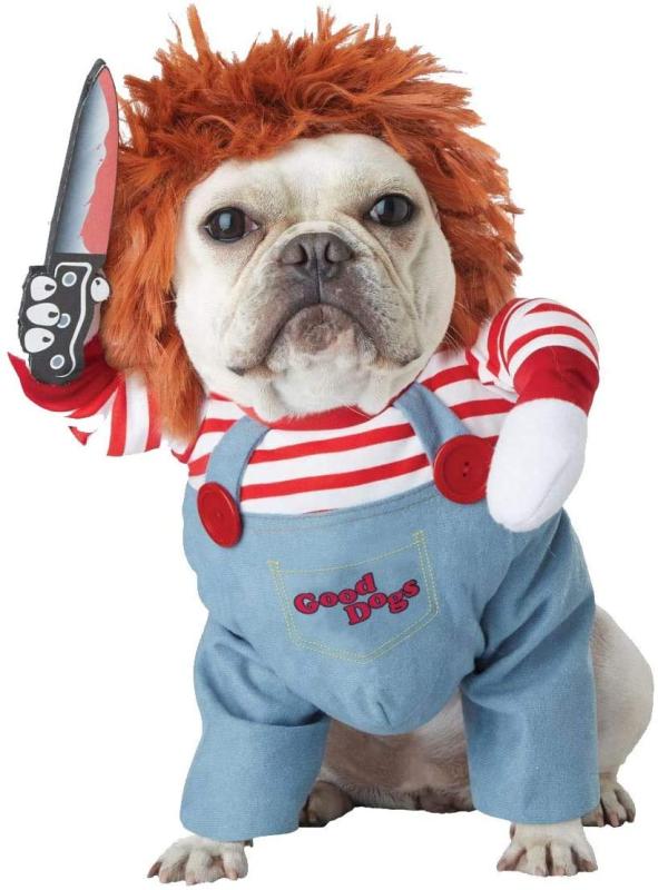 ASDSH 犬コスチューム ハロウィン ペット用の服 ピエロ 二足歩行 犬 服 面白い クール かわいい コスプレ衣装秋と冬に適しています。 ハロウィンやクリスマスにこのコスチュームを着れば、あなたの犬はとてもクールに見えますあなたの犬が毎...