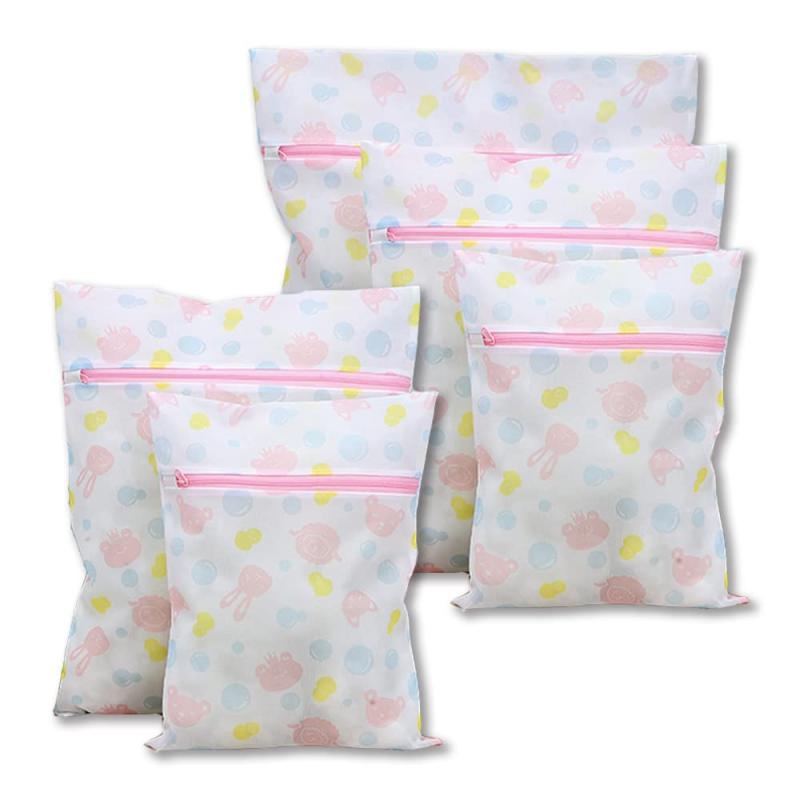 TAMA KOUGEI 洗濯ネット ランドリーネット 5枚セット 洗濯袋 コート/T-シャツ/下着/靴下小物など適用 型崩れ防止 絡み防ぎ 細かい綱目 丈夫 耐久性 ウォッシュ 旅行 収納ネット バッグ 家庭用絵柄付き 洗濯ネットセット