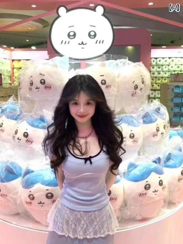 ・カテゴリ: Tシャツ・スタイル: 清新甜美、少女風・主な素材: 綿90-95%・柄: 蝴蝶結・ネックライン: Uネック・袖丈: 短袖・フィット: スリム・丈: 普通(50-65cm)・カラー展開: ブルー・サイズ展開: S、M、L、XL