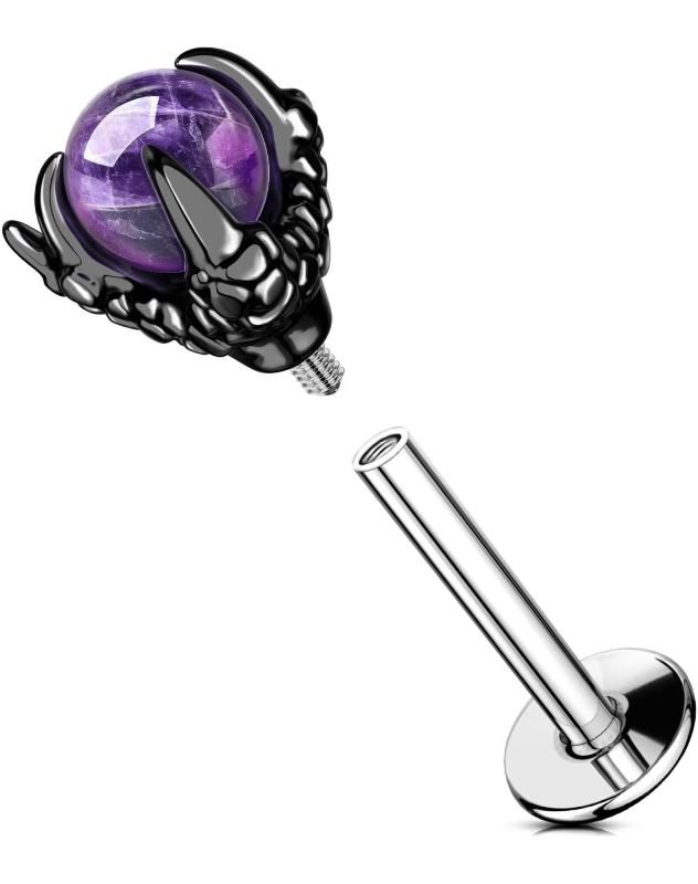 OUFER ボディピアス 6/8/10/12mm 内部ラブレットピアス 16G ヘリックス トラガス コンク イヤリング スタッド 316L ステンレス リップ ピアス バー ジュエリーリップバーのゲージ:ラブレットピアスのバーの厚さは16...