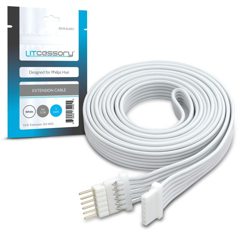Litcessory 延長ケーブル 為に Philips Hue Lightstrip Plus✔注意-正しいバージョンを選択してください：フィリップスは、ライトストリップの2つのバージョン（標準の6ピンV3とマイクロ6ピンV4）を製造して...