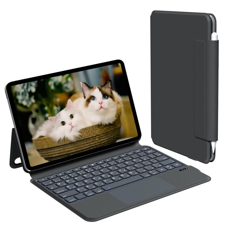 iPad 10世代/11世代 A16用 キーボード付きケース Rucceko 一体型 磁気吸着 大きい高精度タッチパッド付き JIS日本語配列 bluetooth 5.3 キーボード ワイヤレス 2台のiOSデバイス切り替え可能 省エネ オ...