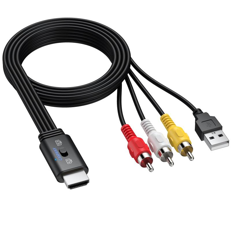 CAMWAY RCA HDMI 変換 ビデオコンバーター 16:9/4:3スイッチ