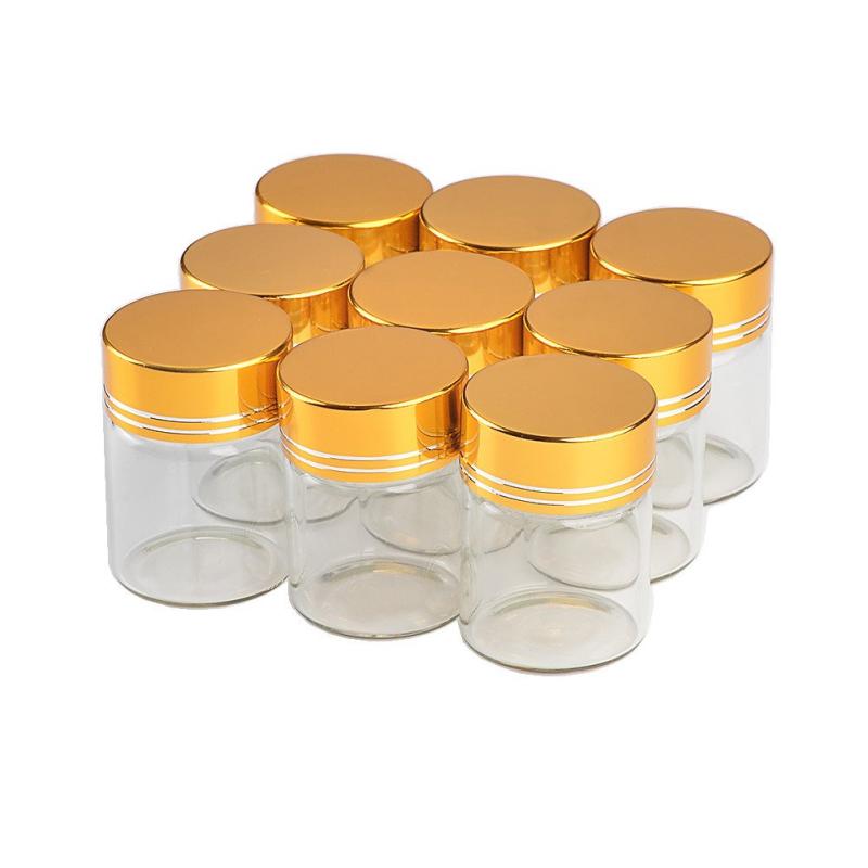 Jarvials無料配送12個セット15ml25ml40ml50ml60ml明るい銀色アルミニウム蓋 と ゴールドカバー 蓋 ガラス瓶，絶妙で美しい DIYホリデーギフト結婚式の装飾小さな贈り物最良の選択，茶の葉 ふんまつ無料配送12個セッ...