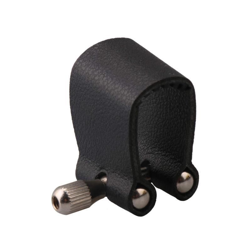 Yibuy Leather Ligature for アルトサックスマウスピース ブラックアルトサックス用