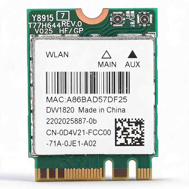 ラップトップ用ワイヤレスカード、デュアルバンド2.4G / 5G 802.11A / B/G/N/AC DW1820ネットワーク（ 7 / 8 / 10 / Linuxシステム用）デュアルバンドを使用し、バンドはそれぞれ2.4GHzと5GH...