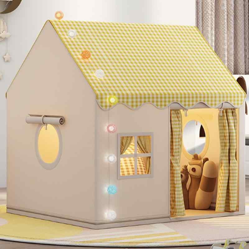 キッズテント 子供用テント 室内 ダンボールハウス 子供 秘密基地 子供 子供用テントプレイハウス 窓とドアのある室内の女の子の男の子の城の小さな家 家庭保育園幼稚園に適用🏰 デザイン：子供テントは幻想的な城の形にデザインさ...