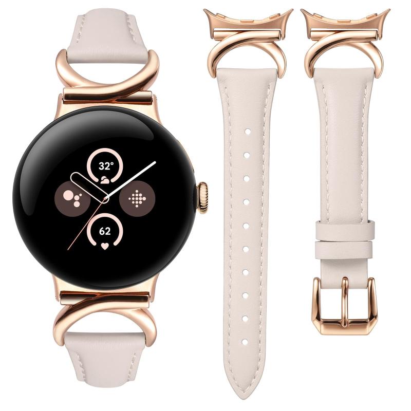 [Wearlizer] Google Pixel Watch 4 バンド 41mm (2025)/3 41mm (2024)/2/1対応 レザー Cバックル ピクセルウォッチ4 バンド 革 レディース 可愛い おしゃれ 柔らかい 交換ベルト...