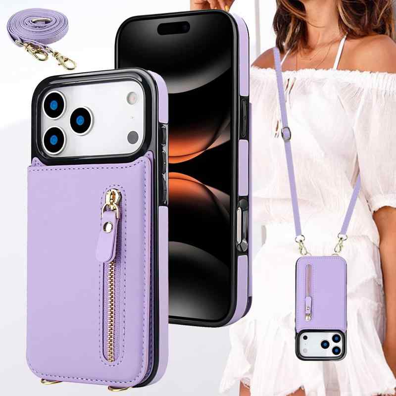 BonwFzin 適用 IPhone 17 Pro MAX ケース ショルダー ストラップ 背面 フリップ 紐付き アイホン 17プロマックス スマホケース 手帳 アイフォン 17プロマックスケース【素材】：背面フリップ部には精密縫製プロセ...