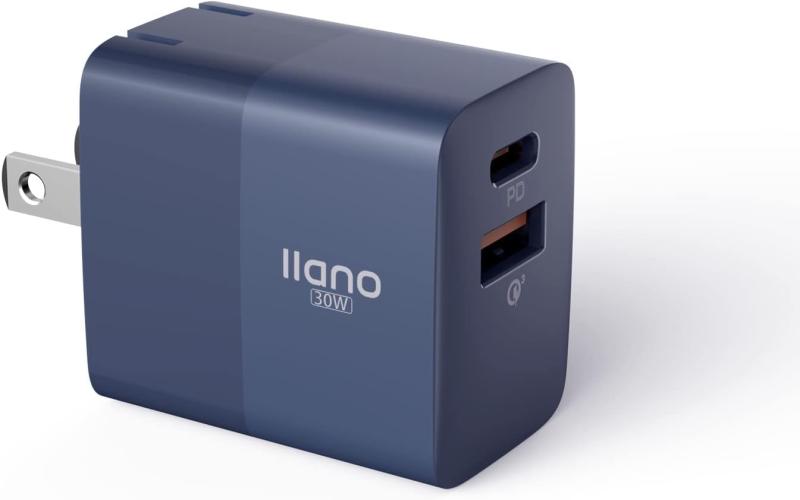llano 30W PD充電器 Type C 急速充電 iPhone 16チャージャー (Super Si搭載/2ポートUSB-A &amp; USB-C/折り畳み式/小型)【PD3.0/QC3.0/PPS規格/PSE技術基準適合】 iPh...
