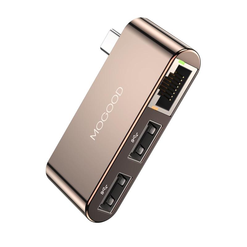 MOGOOD USB-Cハブ LANアダプター Type-C to RJ45 USB-C-イーサネットアダプター 2ポートUSB C2.0ハブ 1000Mbps MacBook Pro, iPad Pro,XPS,iPhone 15 Pro...