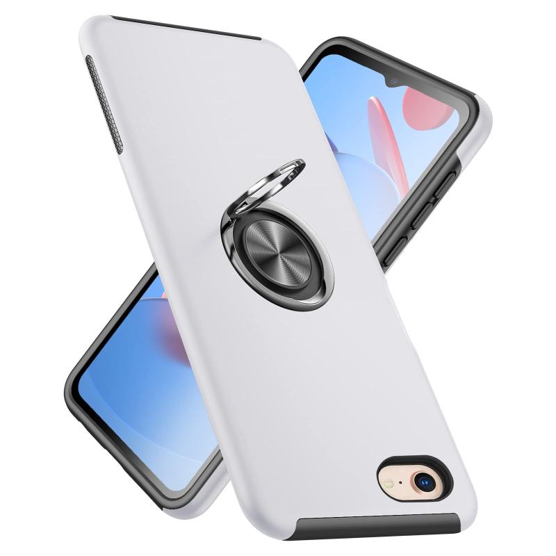 WACJOSD 対応 iPhone SE 第2世代 8/7 用の ケース リング 耐衝撃 米軍MIL規格取得 TPU+PC 衝撃吸収 カバー レンズ保護 リングつき 指紋防止 360°回転 車載ホルダー対応 スタンド機能 防塵 薄型 落下防...