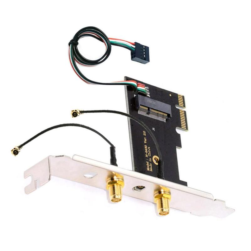 Cablecc カード ワイヤレス NGFF A/E-Key WiFi カード - PCI-E Express 1x アダプター WLAN Wifi6 Wifi7 Bluetooth 用