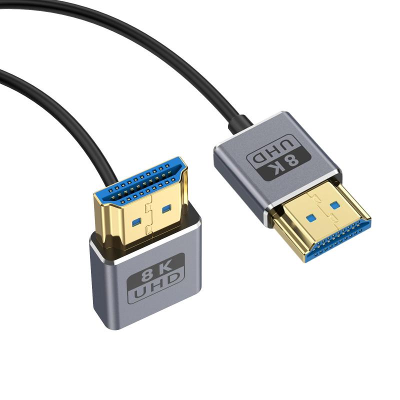 Duttek 8K HDMI 2.1ケーブル短い、8K HDMIオスからオスケーブル、HDMI変換ケーブル超高速度48Gbps帯域幅、超薄型HDMIコードOD2.5mm、8K@60Hz、4K@240Hz、ダイナミックHDR、eARCに対応、...