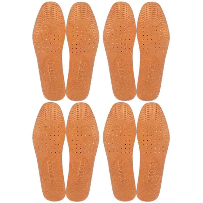 Absorbent Ultra Thin Pigskin Leather Insoles for Stinky Feet-Foot and Shoe Odor Inserts for Shoes-Cinnamon Inserts and F...