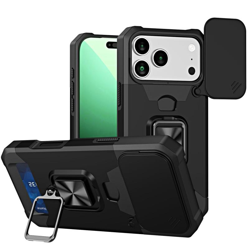 NKECXKJ いphone17pro との互換性あり スマホケース + 强化 ガラス フ フィルム 財布型カード収納 横置き機能リング スタンド 耐衝撃 Case Cover 17Pro アイフォン17pro アイフォン17プロ 用ケース 背面
