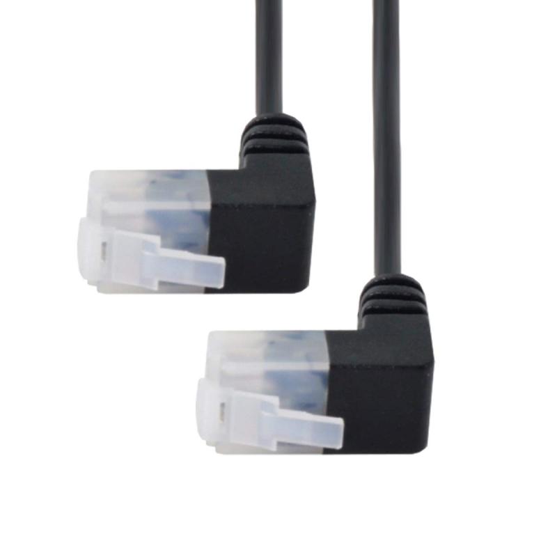 xiwai ウルトラスリム Cat6 イーサネットケーブル RJ45 左アングル 25 センチメートル UTP ネットワークケーブルパッチコード 90 度 Cat6a LAN ラップトップルータ TV ボックス用