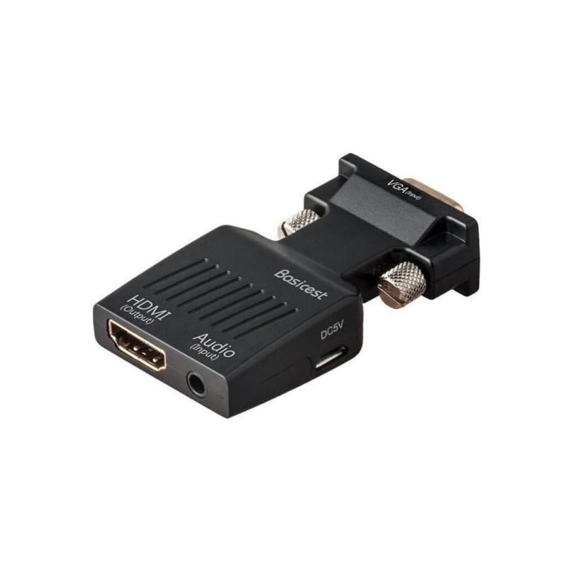 Basicest VGA (d-sub15ピン) to HDMI 変換アダプタ (音声出力付) [相性付]ドライバーやソフトウェアのインストールが不要接続するだけで VGA 信号からHDMI 信号に変換同時に音声の出力を行えます (音声コー...