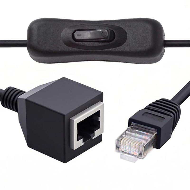 NFHK ケーブル RJ45 CAT6 8P8C STP UTP オス - メス延長ケーブル、304 信号スイッチオン/オフ LAN イーサネット ネットワーク パッチ コード付き