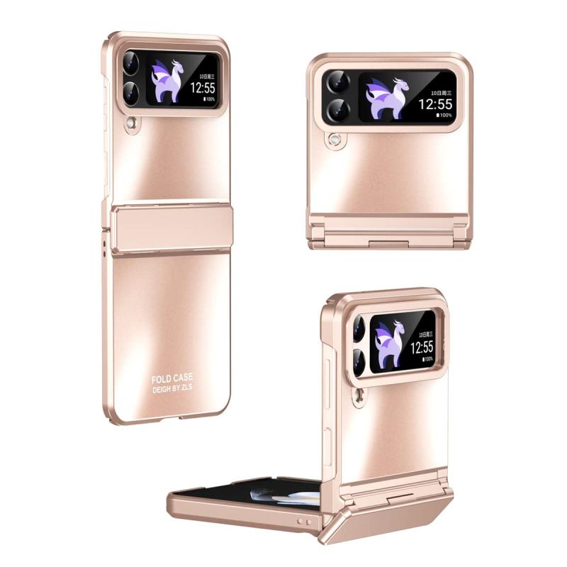 Galaxy Z Flip4携帯全面保護ケース+全体メッキ,ヒンジ構造 レンズ保護 手帳型 星空系列