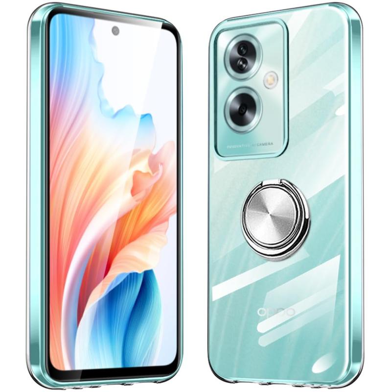 OPPO A79 5G ケース リング付き クリア 耐衝撃 スタンド機能 ストラップホール付き 軽量 スリム ソフト TPU OPPO A79 5G カバー 透明 スマホケース 擦り傷防止 落下防止 メッキ加工【対応機種 &amp; 製品】...