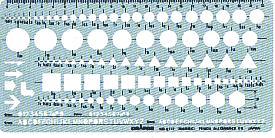 円(0.8〜20mm)三角・四角・六角(1〜15mm) 矢印5種 英字数字　字高3mm・4mm サイズ：115×235×1(mm)在庫状況により発送に1週間ほどお時間をいただきますのでご了承ください。