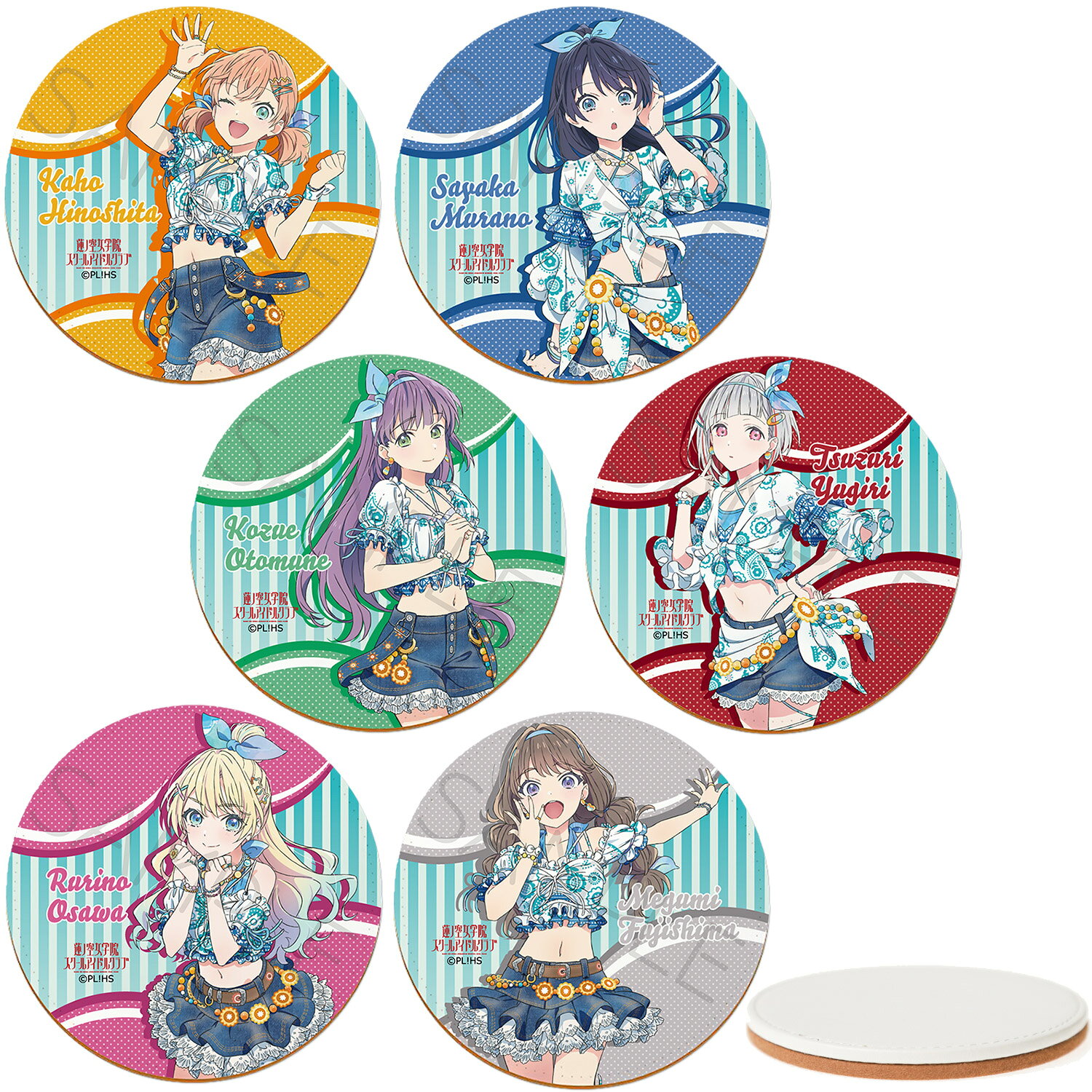 商品詳細発売日2024年8月下旬商品説明『ラブライブ！蓮ノ空女学院スクールアイドルクラブ』第3弾より、PUレザー製コースターの登場です。SA(日野下 花帆) SB(村野 さやか) SC(乙宗 梢) SD(夕霧 綴理) SE(大沢 瑠璃乃) ...