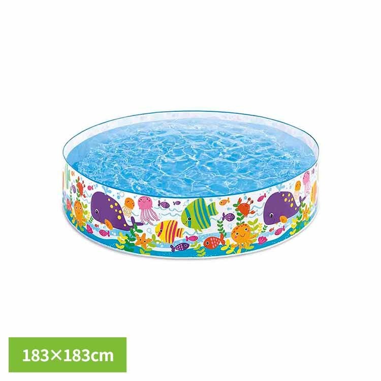 水を入れるだけでお手軽にプール遊びが楽しめます。●商品サイズ（cm）幅約183×奥行約183×高さ約38●商品重量約2kg●対象年齢3歳以上（検索用：INTEX プール 子供用 ポンプ不要 ワンタッチ 組み立て不要 694105745452...