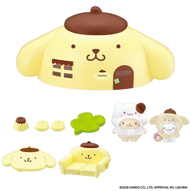 サンリオキャラクターズのフロッキードール”ぷちとも”シリーズから「ぷちとも Sanrio characters ポムポムプリンのおうち」が登場！ポムポムプリンの顔が全面にデザインされたインパクトのあるハウスと、かわいい衣装を着たドールのセッ...