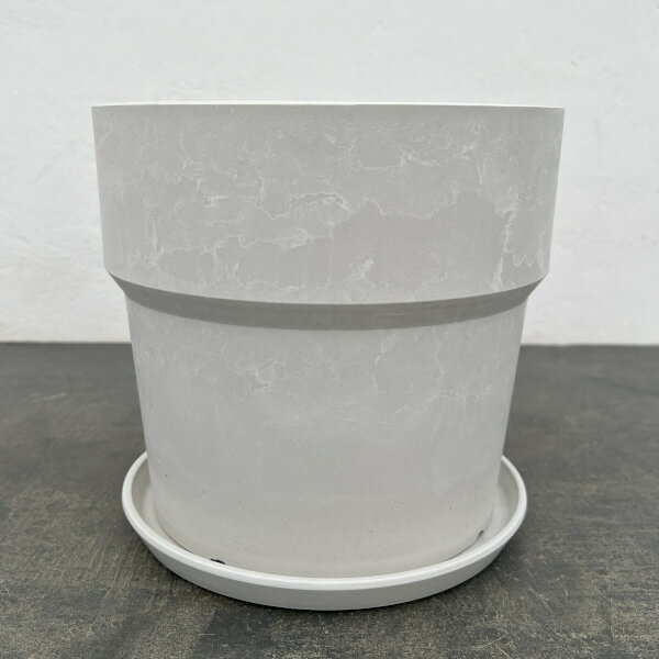 6号用鉢カバー 受け皿付きの鉢アーバンプランツポットソリッド（ミルク）直径19.5×高さ18.5cm 81004インテリアのちょっとしたスペースに緑のポイントを。観葉植物をスタイリッシュに演出する受皿付きの鉢です。ウッドとストーンのパウダー...