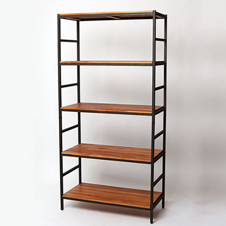 [送料無料]ブリックラックシリーズ5段タイプ　86×40×175　(PRU-8640175)【ブリックラックシリーズ5段タイプ　86×40×175】天然木×アイアンのフレキシブルな逸品アイアン×パイン材に丁寧なオイル仕上げを施したシリーズ「...
