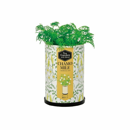 種から育てる栽培キット ギフトにティーガーデン：カモミールティータイムをイメージした香り豊かなハーブの栽培キット。テキスタイル風の植物模様に鳥たちが隠れた、小鳥たちが歌う庭でリラックスしたい気分にぴったりなパッケージです。キッチンや窓辺で育...