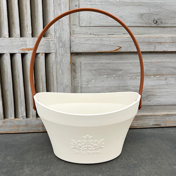 寄せ植えに！おしゃれな取っ手付きプランターワンハンドプランター（270型EL ホワイト） 3個セット「ワンハンドプランター」は、可動式の取っ手が付いた便利なプランター。片手で持ち運べるので、植物の移動やお掃除もスムーズにできます。デザインは...