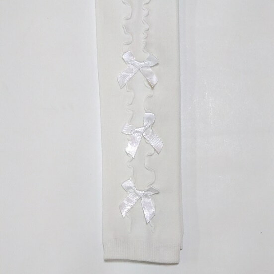 【BRUYANT】　リボンモチーフスパッツ ●本体　綿　アクリル　その他　 　 表示サイズ 参考年令 身長 体重 帽子（表示） シューズ・ソックス 50 新生児 50(cm) 3(kg) 42(cm) 6−7(cm) 60 3ヶ月 60(c...