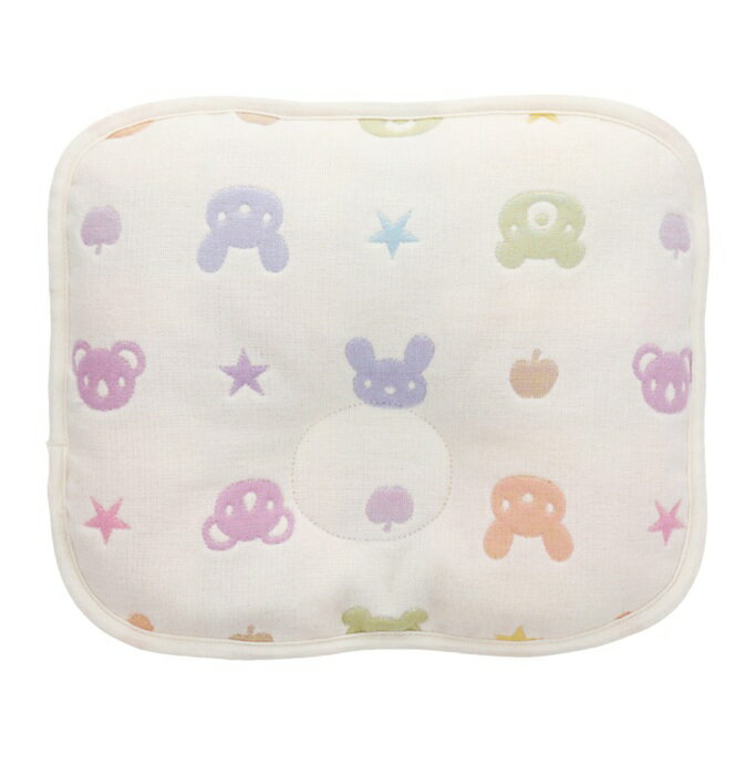 ■素材/材質 　側：綿100％（六重ガーゼ×無撚糸タオル） 　中身：発泡ポリスチレン ■柄　カラフル ■対象年齢　3カ月〜 ※うつぶせ寝の時は使用しないでください。 ■商品詳細■ さらりとした肌触りが気持ち良い、ガーゼ素材とふんわりやわらか...