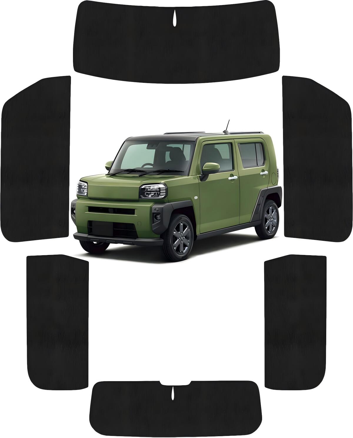 商品情報 【適用車種】ダイハツ タフト LA900S LA910S 2代目 2020年6月～現行 全窓サンシェード 6セット 外側はブラック、内側はブラックです。 オプションやグレードにより形状が異なるため画像とお車をご確認いただいた上、お...