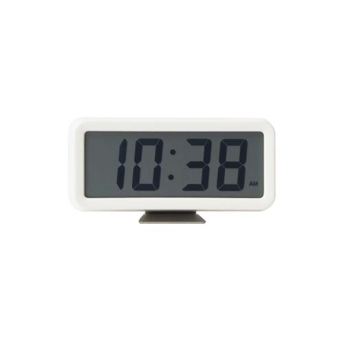 外寸:幅120×奥行48×高さ61mm重さ:約150g(電池含む) 時計の裏面仕様:台座を取付、本体を立てる。壁掛け用の引掛け箇所有り。 電池適合サイズと必要個数:単三型乾電池 2本/充電式電池利用の可否:可 主な機能・性能:アラーム機能。...