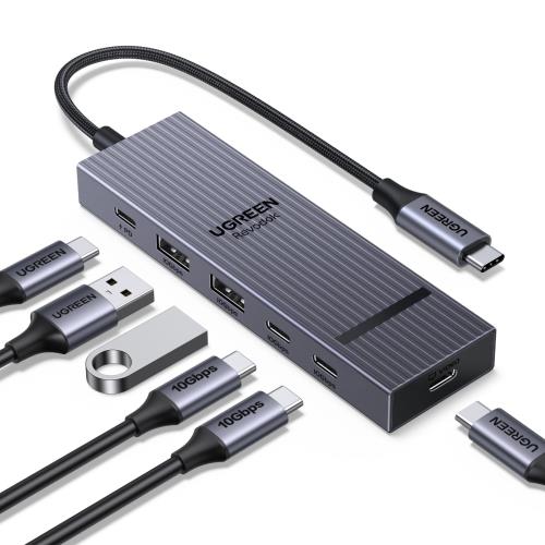 合計5つの高速USBポートで、接続性を大幅に拡張： 本usb ハブはUSB-A 3.2 Gen2（10Gbps）×2 と USB-C 3.2 Gen2（10Gbps、データ専用）×2 を装備。キーボード、マウス、外付けSSD、USBメモリな...