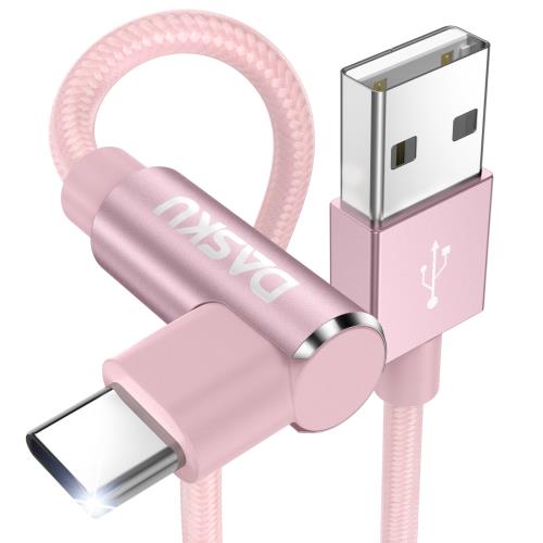 L字型コネクター設計：この L字型 USB-A to USB-Cケーブルの一端は直角端子で、コンセントやパソコンに繋いでも、ケーブルを無理やりに曲げる必要がなしで、スマホを横向きにして充電したり、ゲームしたり、スタンドやカバンに置いても便利...