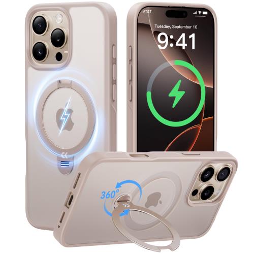 新次元名作！360°定点回転神スタンド縦置き・横置きどちらでも0°から170°まで自由に調整できる先駆的な360度定点回転スタンドは、iPhone16シリーズ専用に設計されたもので、FaceTimeや動画視聴時に両手を完全に解放し、快適な使...