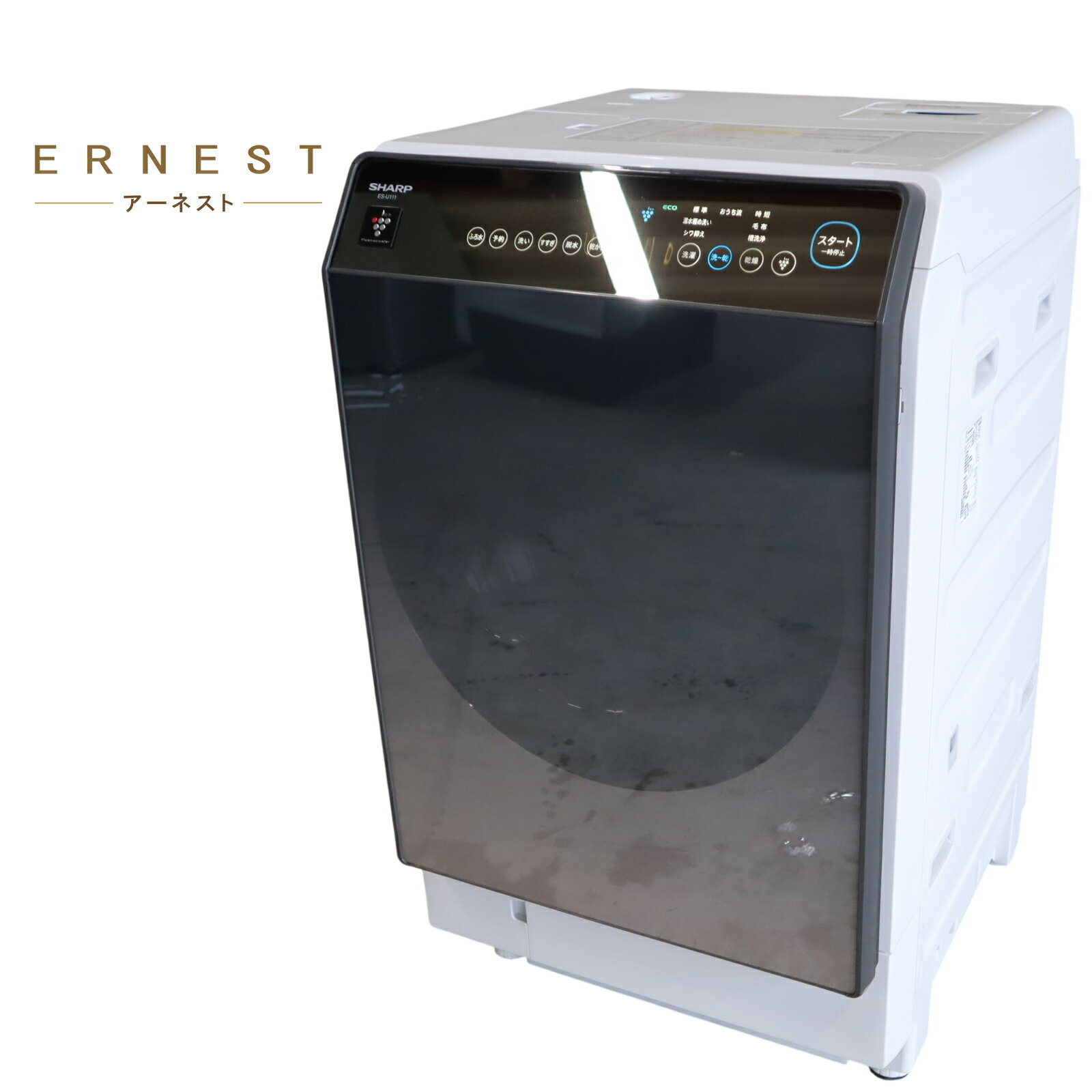 全自動洗濯乾燥機 SHARP シャープ 型式 ES-U111-TR 幅×奥行×高さ 640×728×1104mm 年式 2018年 超音波ウォッシャーはついておりません 北海道・九州地区は5000円送料がかかりますのでご了承ください。 ★動...