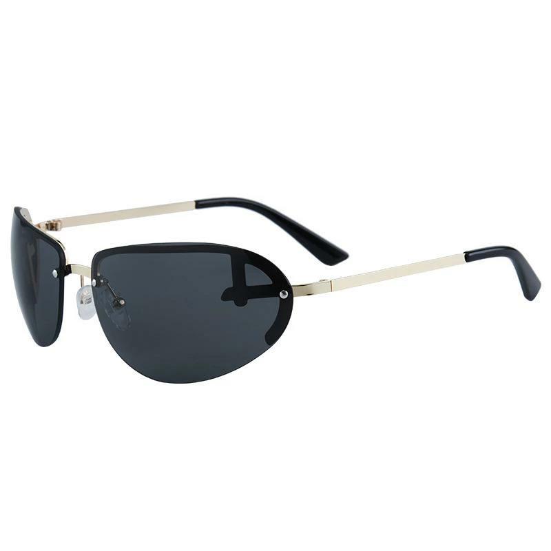 ・レンズカラー: グレー・フレームカラー: ブラック・光透過率カテゴリ: カテゴリー3/サングラス・フレーム構造: リムレス・UVカットレベル: UV400・適用シーン: ファッションコーディネート・カラー展開: ブラックフレーム×ブラック...