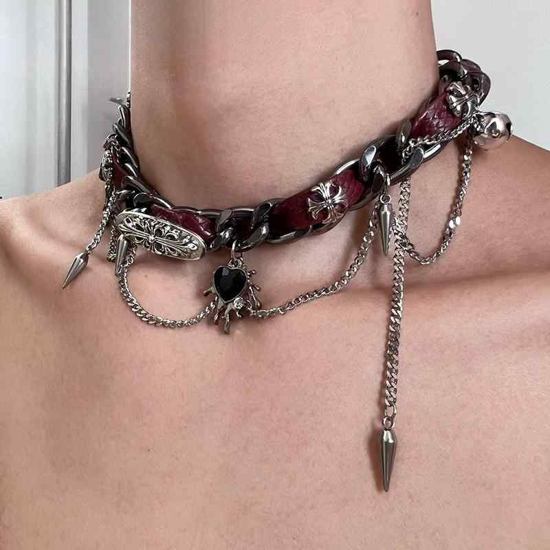 ・カテゴリ: ネックレス・スタイル: パンク・テイスト: 清新スウィート・対象: ユニセックス・加工方法: ハンドメイド・ペンダント素材: ラインストーン・チェーンスタイル: チョーカー・長さ: 21cm〜50cm・流行要素: パール・流行...