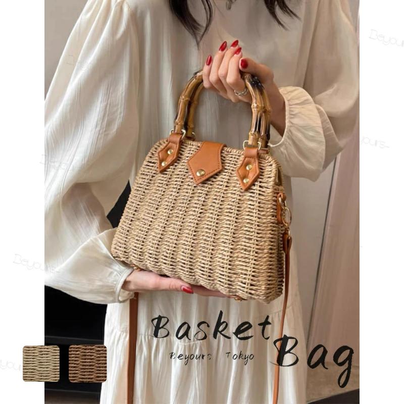 大人らしい上品さと高見えを実現すべく、しっかり丈夫な素材をぎゅっと編み込みました。【素材】ペーパーとポリエステル糸の混合編+PU、内側：ポリエステル100%【カラー】2color※商品を平置きにし、メジャーにて手作業による採寸をしております...