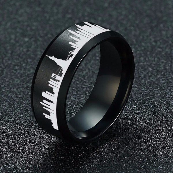 海外からの発送となりお届けに2週間程度を頂いております。予めご了承くださいませ。商品名指輪 リング メンズ 無料刻印 ステンレス カスタム シルエット ラインリング ブラック バンド金属の種類:ステンレス性別:メンズ素材:金属シチュエーショ...