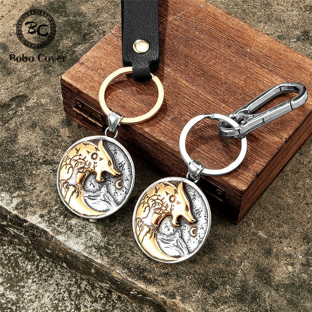 本商品は海外からの発送となり到着までに2週間程度を頂戴します。予めご了承くださいませ。商品名ビンテージ 北欧 神話 オーディン 狼 おおかみ フェンリル キーチェーン メンズ バイキング ルーン vegvisir ヴェグヴィシル レザー キ...