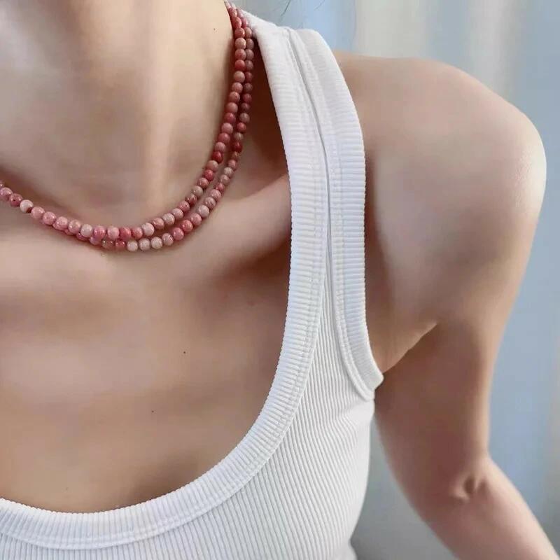 本商品は海外からの発送となり到着までに2週間程度を頂戴します。予めご了承くださいませ。商品名ピンク ストーン ビーズ ネックレス レディース ナチュラル ロング 夏 サマー ビーチ ホリデー ジュエリー ハンドメイド ミニマリスト シンプル...