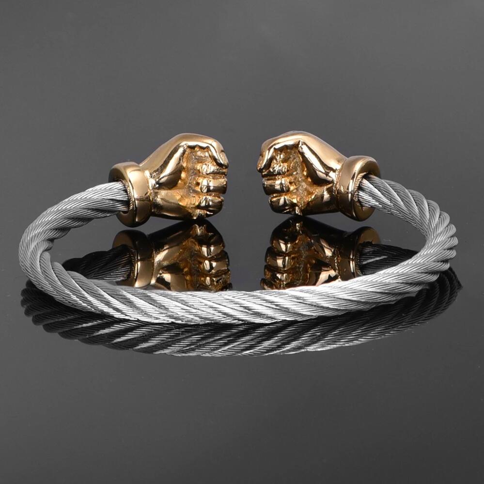 本商品は海外からの発送となり到着までに2週間程度を頂戴します。予めご了承くださいませ。商品名オープン カフ バングル メンズ 拳 弾性 ブレスレット チタン スチール オープニング ドバイブラジル レディーススペックチェーンタイプ:ロープチ...