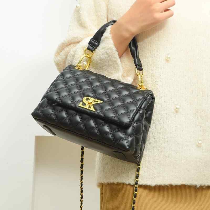 ・カラー: ブラック、ホワイト・スタイル: 都市的シンプル・素材: PU・バッグのタイプ: ハンドバッグ・バッグのサイズ: 中・人気要素: ひし形、チェーン・裏地: ポリエステル綿・バッグの形状: 横型・開閉方法: ロック・バッグの内部構造...