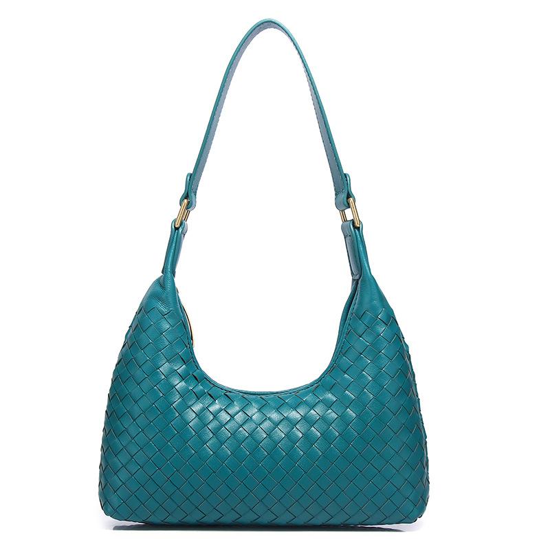 ・カラー: ブラック、宝石ブルー、薄荷グリーン、ミルクホワイト、ピーチピンク、レモンイエロー、ミルクティー・スタイル: 海外トレンド・素材: 本革（羊革）・バッグのスタイル: 腋下バッグ・バッグのサイズ: M・人気の要素: 編み込み、ステッ...